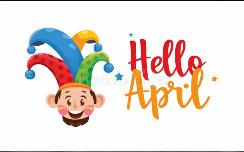 Hello April Greeting Card stock illustration. Illustration of summer ...