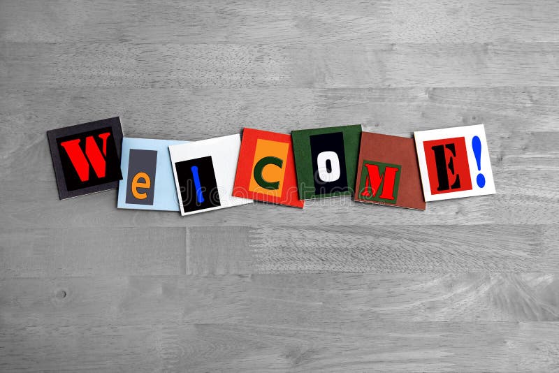 Welcome - Art Design / Sign Stock Photo - Image of design, colourful ...
