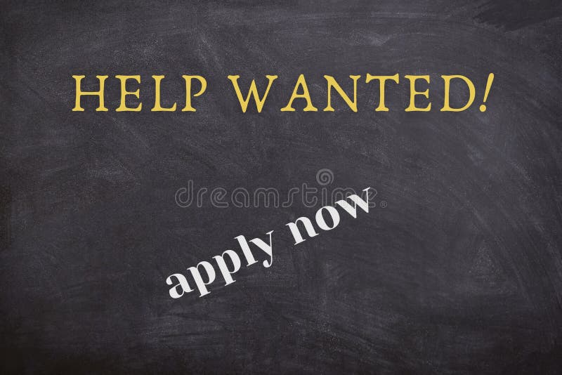 Help wanted apply now! stock illustration. Illustration of text - 220832803