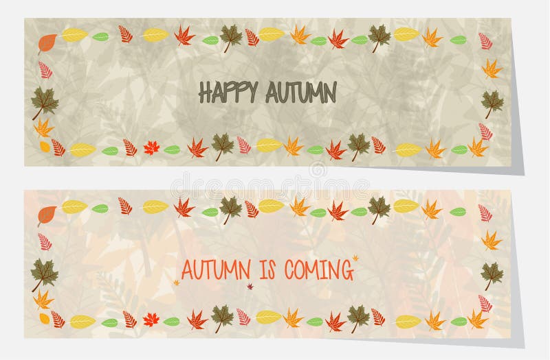 Welcome Autumn Banners or Header for Web or Print Stock Illustration ...