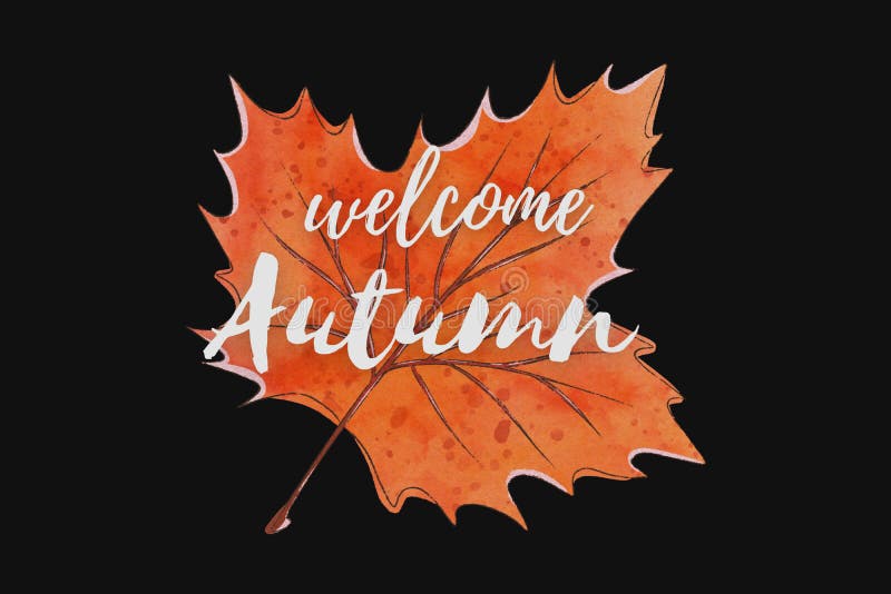 Welcome Autumn Background with Beautiful Color Leaves. Stock Vector ...