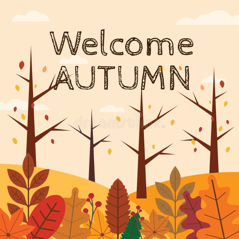 Welcome Autumn Vector Background Seasonal Template Stock Vector ...