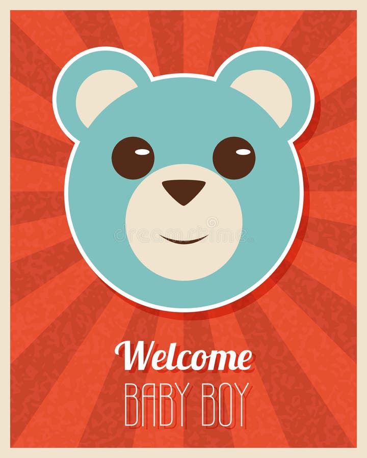 Welcome Baby Boy Card stock vector. Illustration of banner - 53704409