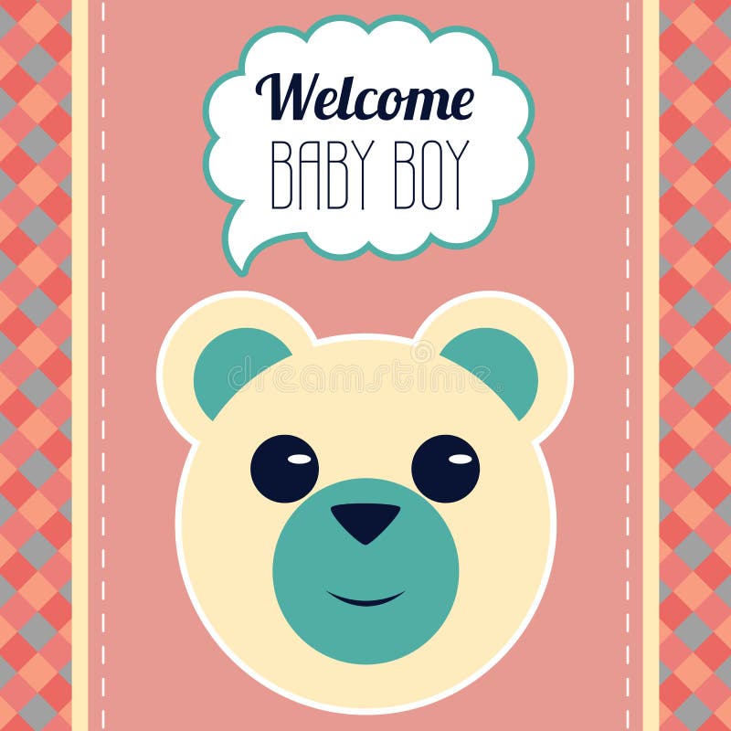 Welcome Baby Boy Card stock vector. Illustration of gift - 53704661