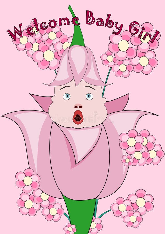 Welcome Baby Girl stock vector. Illustration of abstract - 19656102