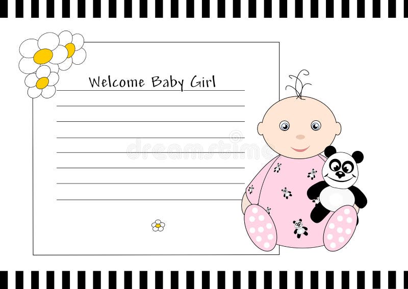 Welcome Baby Girl stock vector. Illustration of congratulations - 20528744