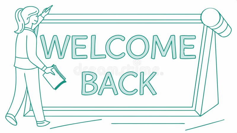 Welcome Back Banner with Ribbons Text Greeting Event Vector Design ...