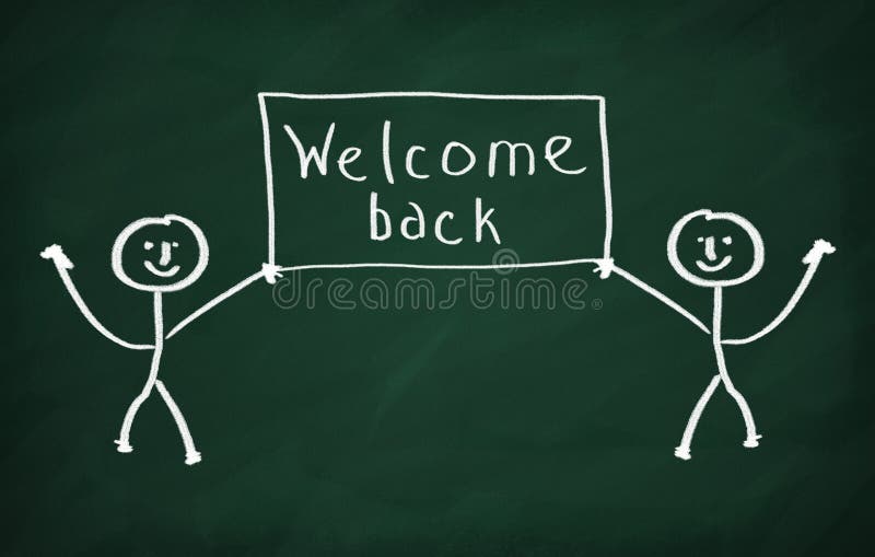 Welcome back stock illustration. Illustration of characters - 50972291