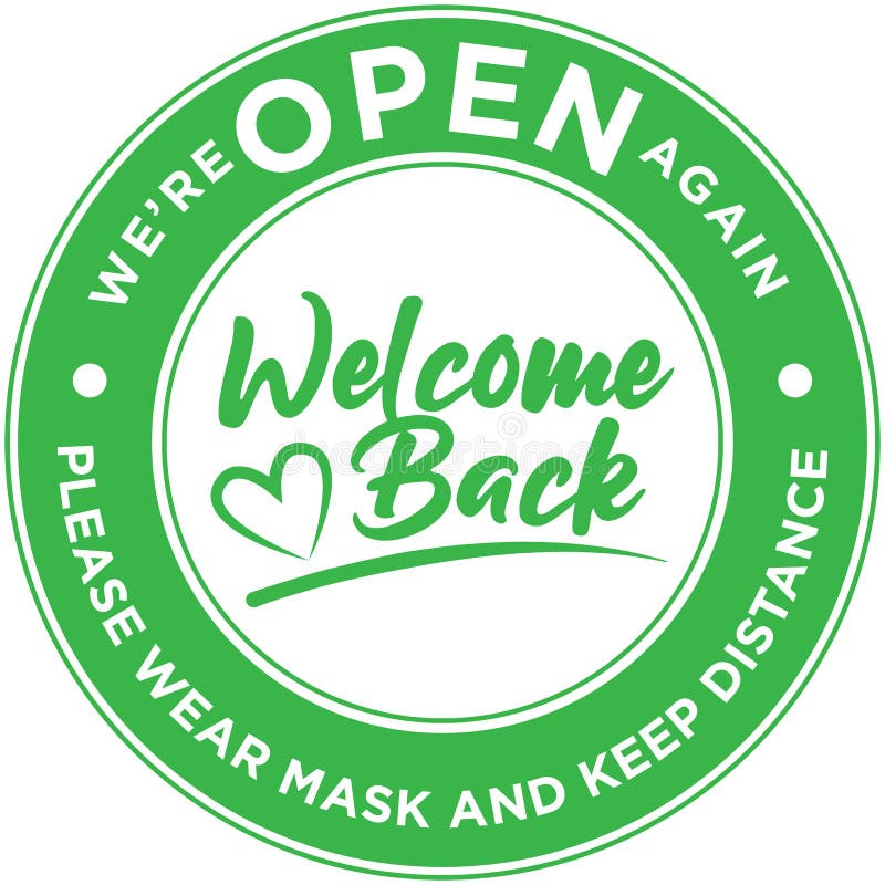 Welcome Back! we are Open Again Stock Vector - Illustration of opening ...