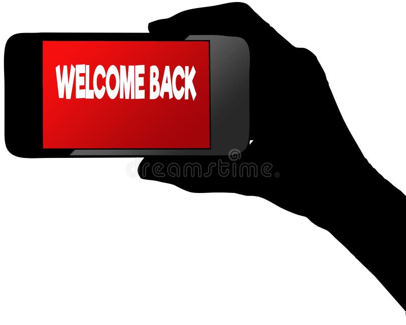 WELCOME BACK on Red Smartphone Screen. Stock Illustration ...