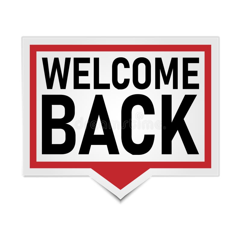 Welcome Back Red Speech Bubble Isolated Icon Stock Vector ...