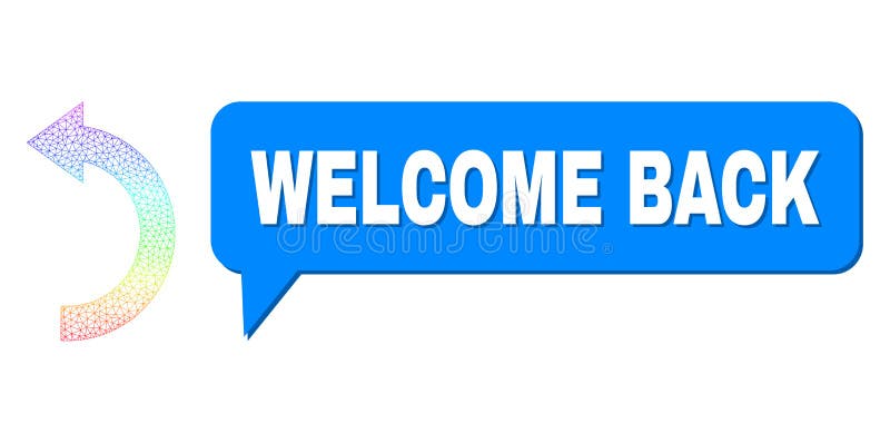 Spectral Net Gradient Rotate Left Icon and Welcome Back Chat Cloud with ...