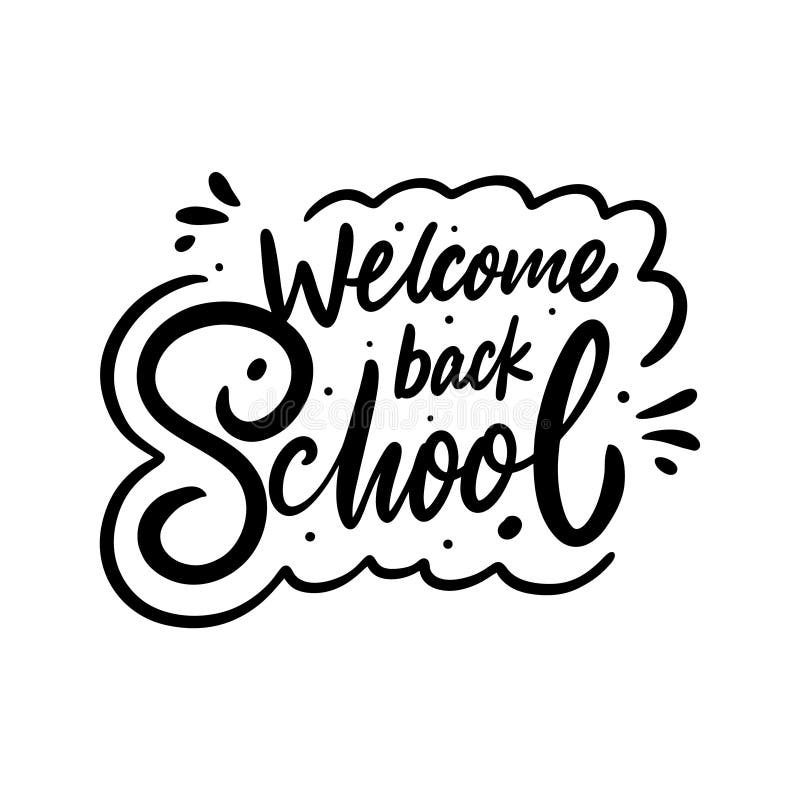Back To School Hand Drawn Vector Lettering and Backpack Illustration ...