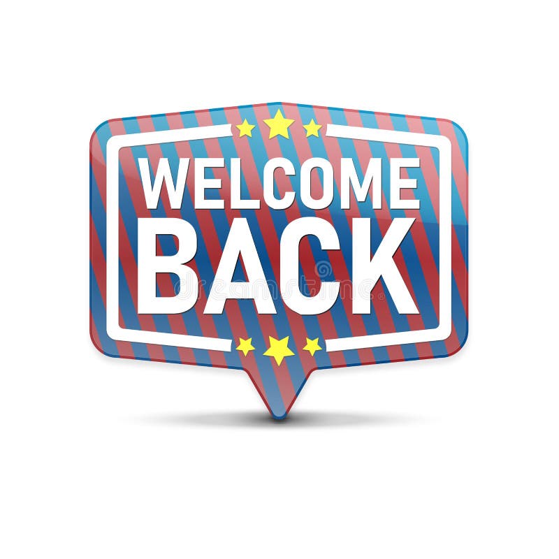 Welcome Back Red Speech Bubble Isolated Icon Stock Vector ...