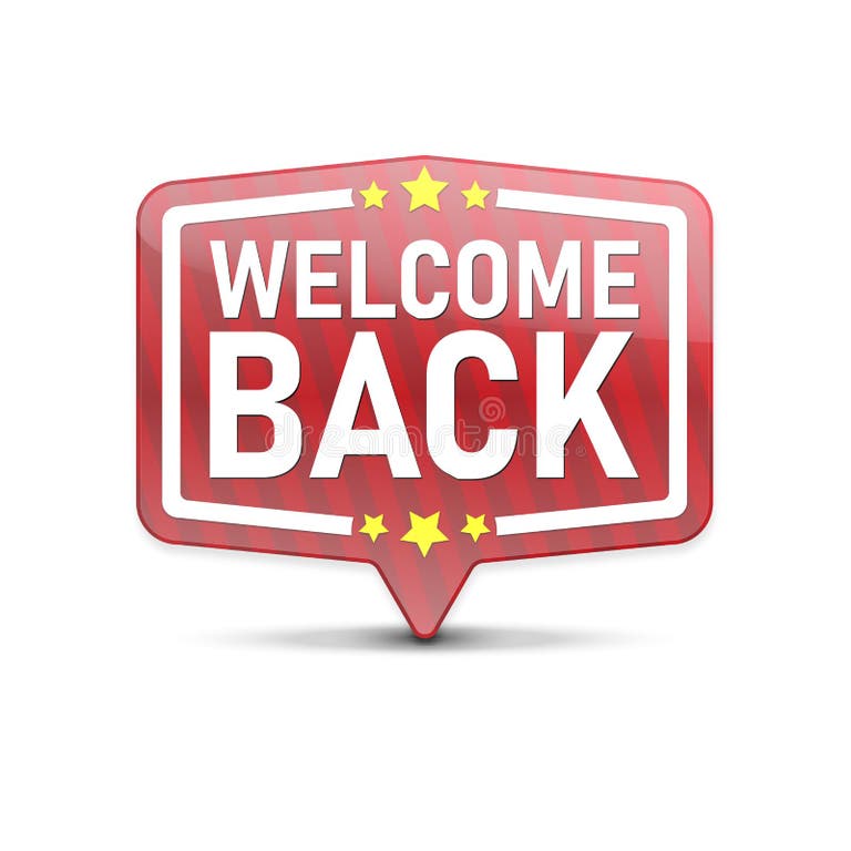 Welcome Back Red Speech Bubble Isolated Icon Stock Vector ...