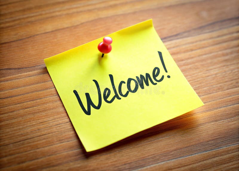 Welcome Back on a Sticky Note Stock Illustration - Illustration of card ...