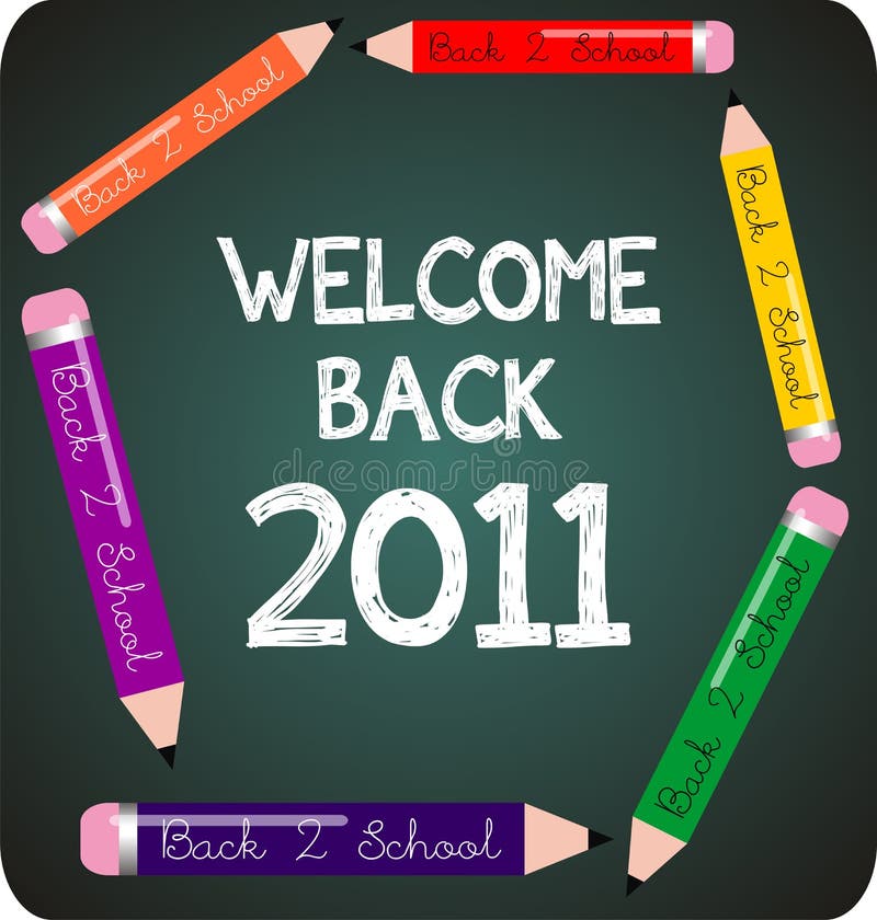 Welcome Back To School 2011 Stock Illustration - Illustration of desk ...