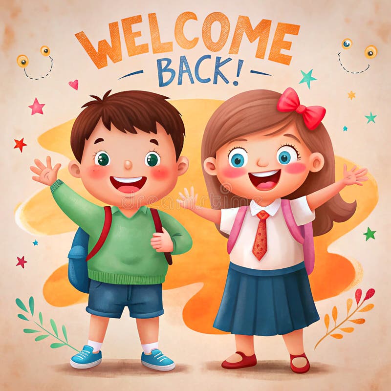 Welcome Back To School Image JPEG Design Stock Illustration ...
