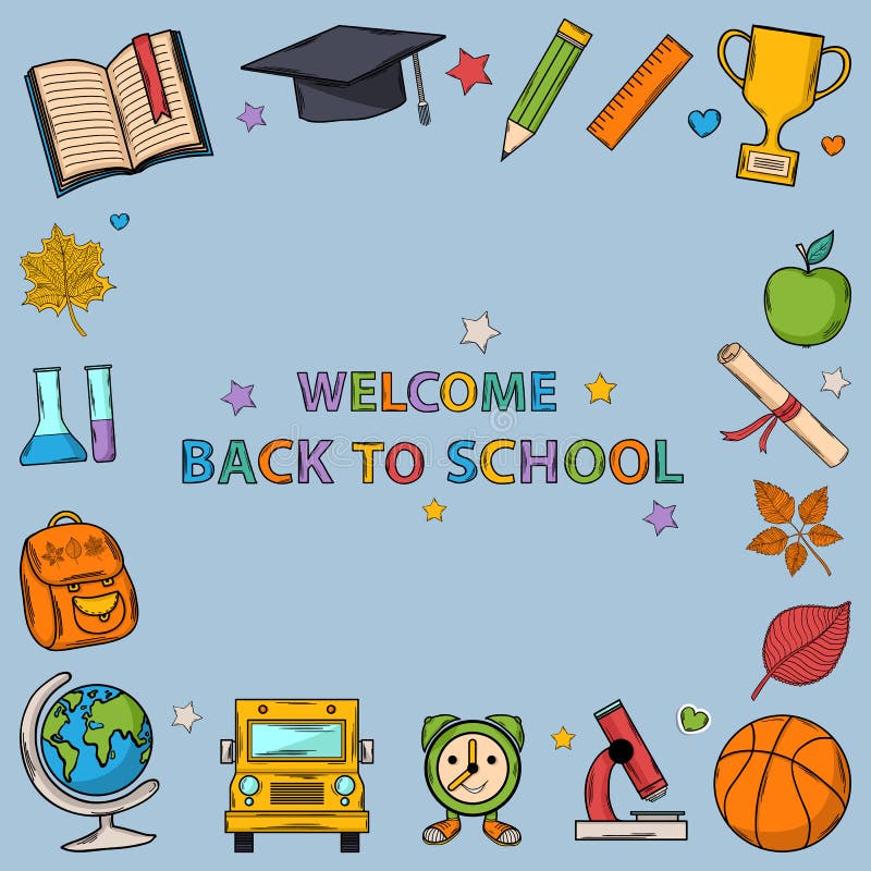 Welcome Back To School Bacground Stock Vector - Illustration of ...