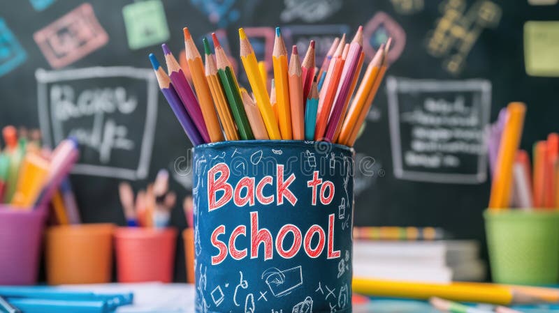 Welcome Back To School Chalkboard Sign Featuring an Array of School ...