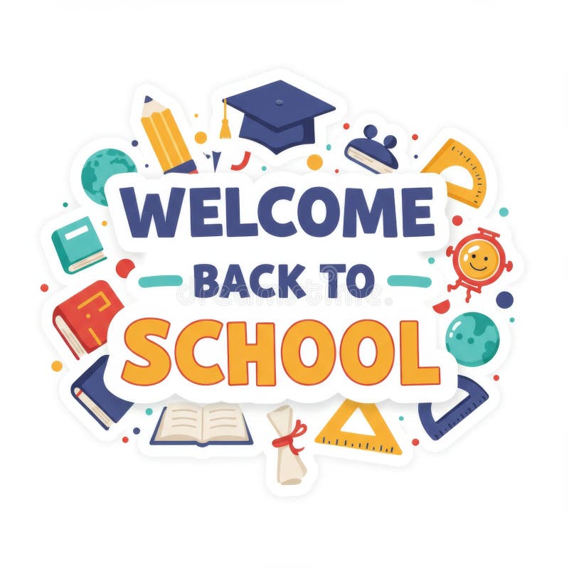 Welcome Back To School: Colorful Pixel Art Design Stock Illustration ...