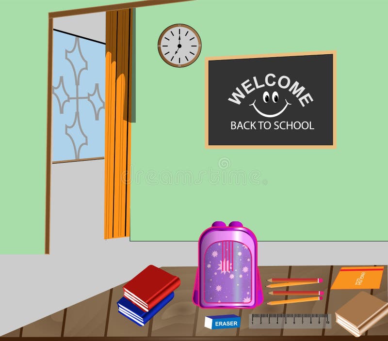 Welcome Back To School Design with School Items and Elements. Vector ...