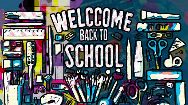 Welcome Back To School Hand Draw Animation Stock Video - Video of ...