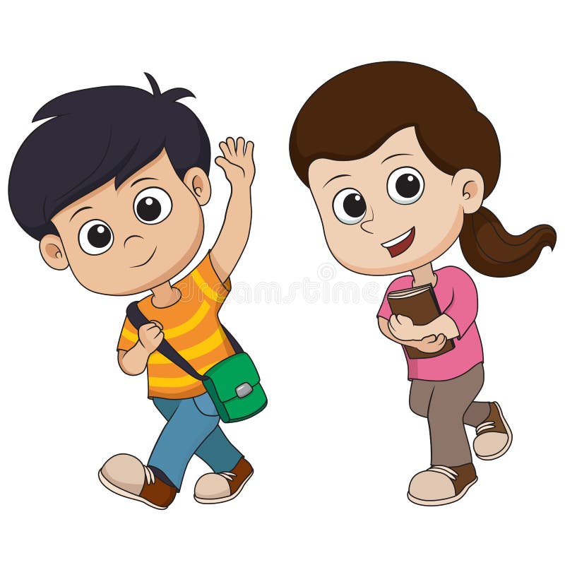 Welcome Back To School.kid Walking To School Stock Vector ...
