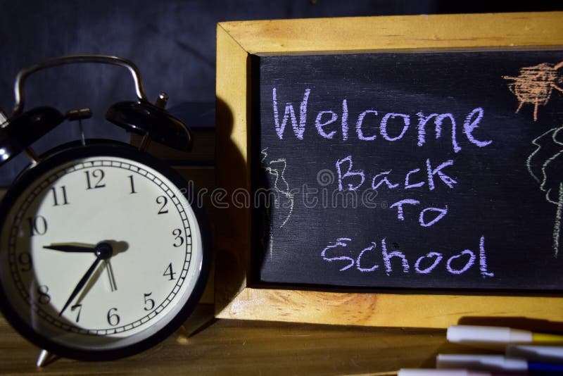 Welcome Back To School Message Concept with Quote Written on Chalkboard ...