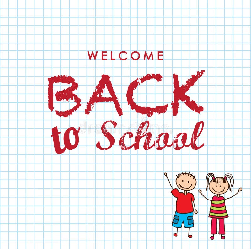 Welcome Back To School Concept with Childrens, Chalkboard and Co Stock ...