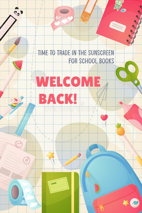 Welcome Back To School. Poster for University, School, Kindergarten ...