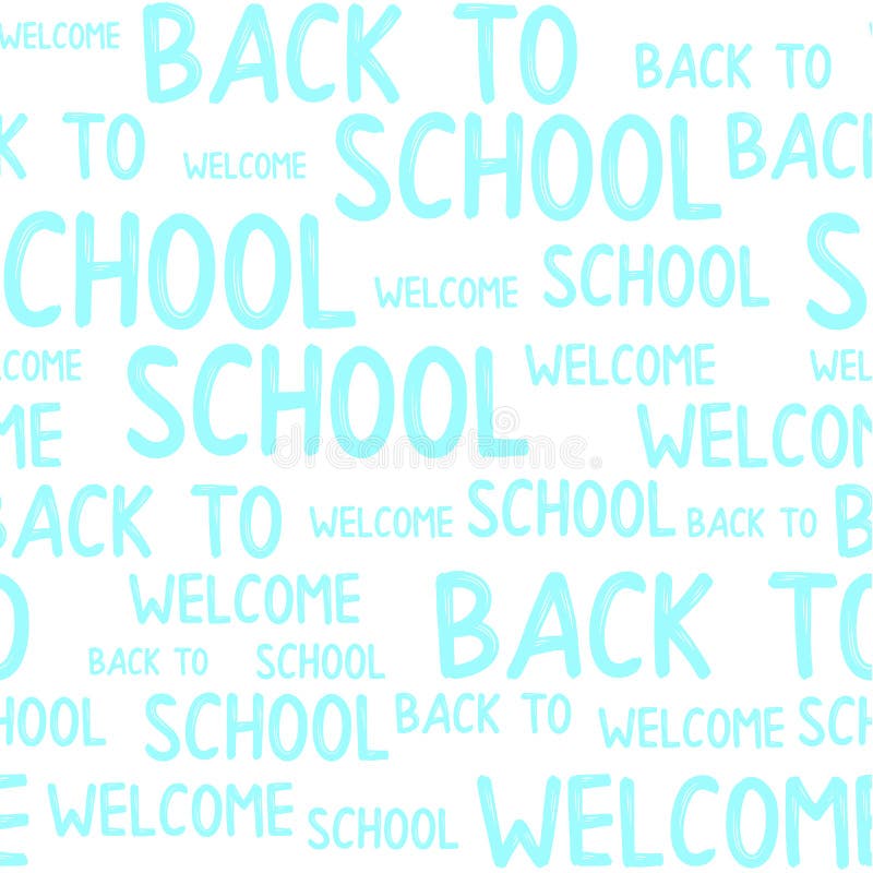 Welcome Back To School Seamless Pattern with Word Cloud Vector. Stock ...