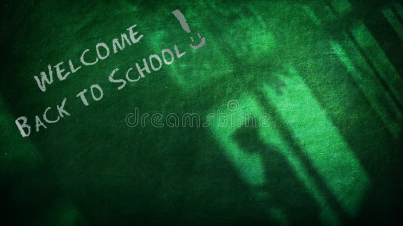 Welcome Back To School Shadows on Chalkboard 4K Loop Stock Video ...
