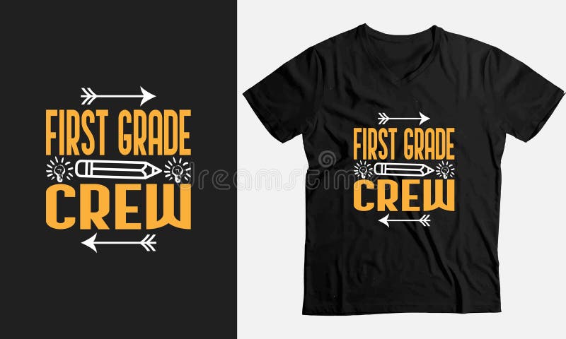 Welcome Back To School-1st Grade Crew T Shirt Design Stock Illustration ...