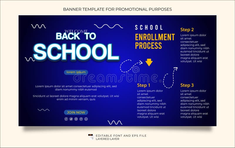 Welcome Back To School Theme Banner Template Stock Vector ...