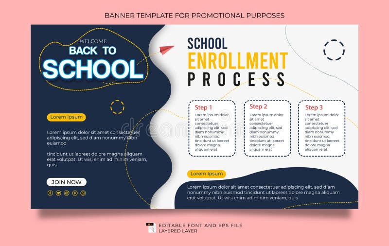 Welcome Back To School Theme Banner Template Stock Vector ...