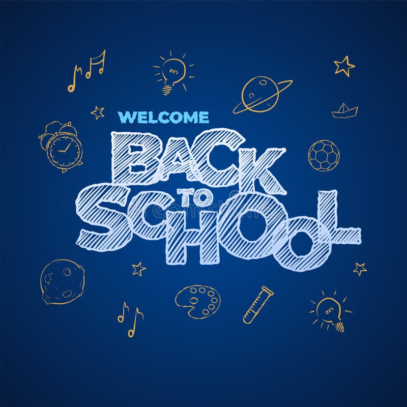 Vector Design Welcome Back To School Typography Stock Vector ...