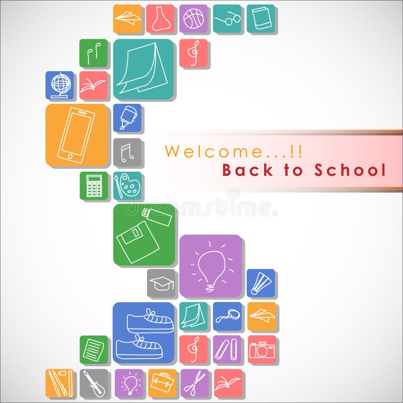 Abstract of Welcome Back To School Vector Background Design. Stock ...