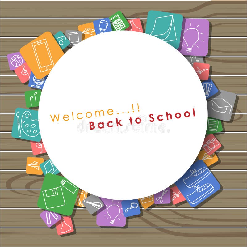 Abstract of Welcome Back To School Vector Background Design. Stock ...