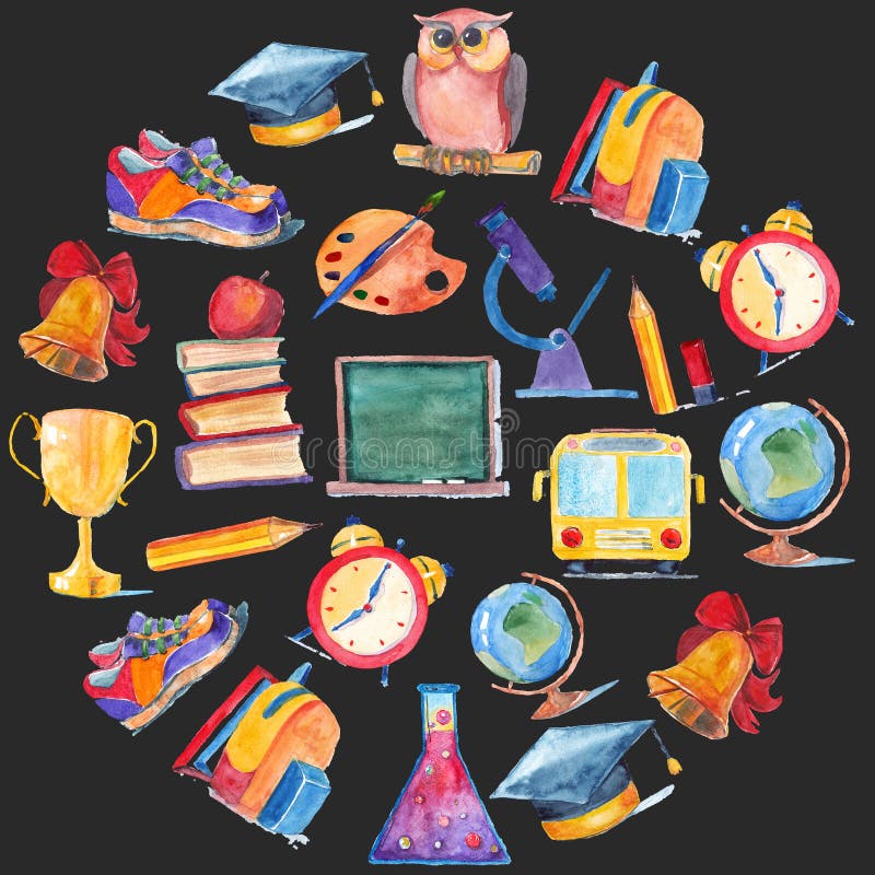 School Watercolor Stock Illustrations – 27,548 School Watercolor Stock ...
