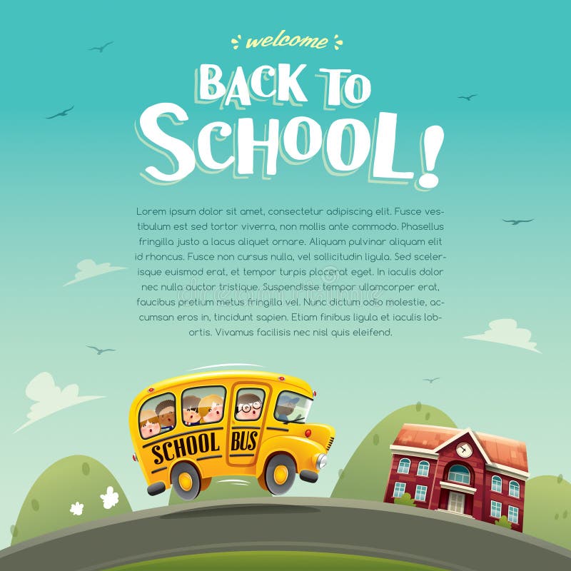 Welcome Back To School! Wide Copy Space for Text. Stock Vector ...