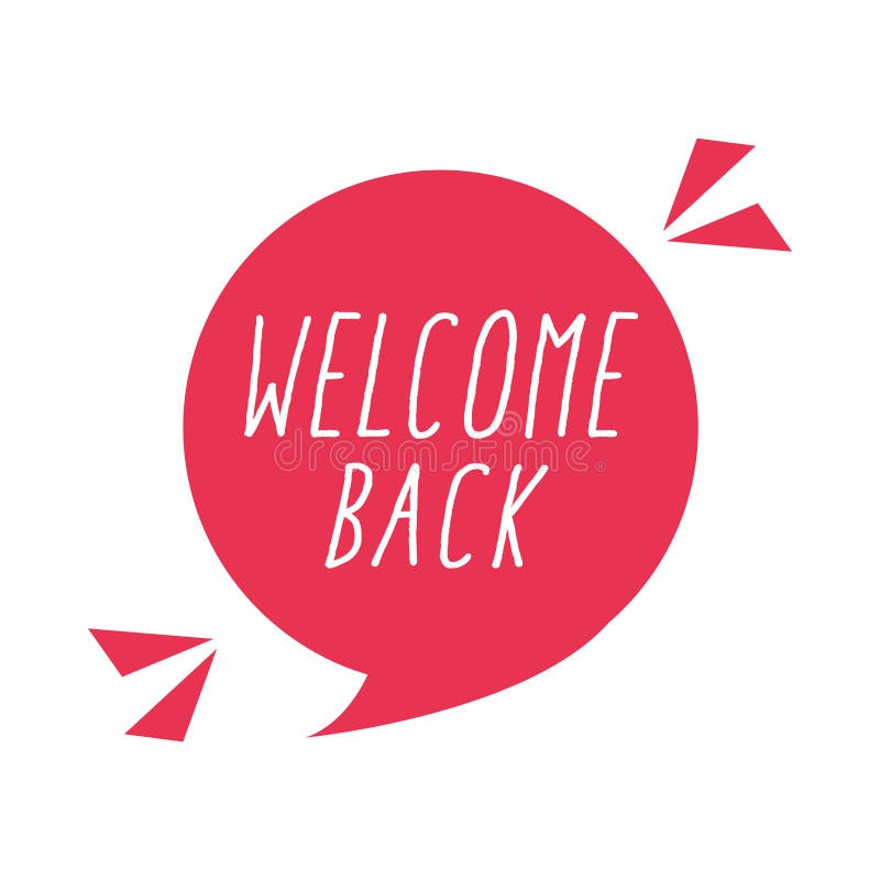 Welcome Back Typography Banner Isolated Icon Flat Icon Stock Vector ...