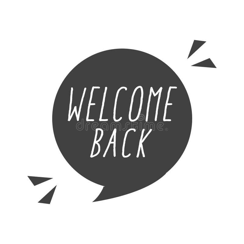 Welcome Back Typography Banner Isolated Icon Silhouette Icon Stock ...