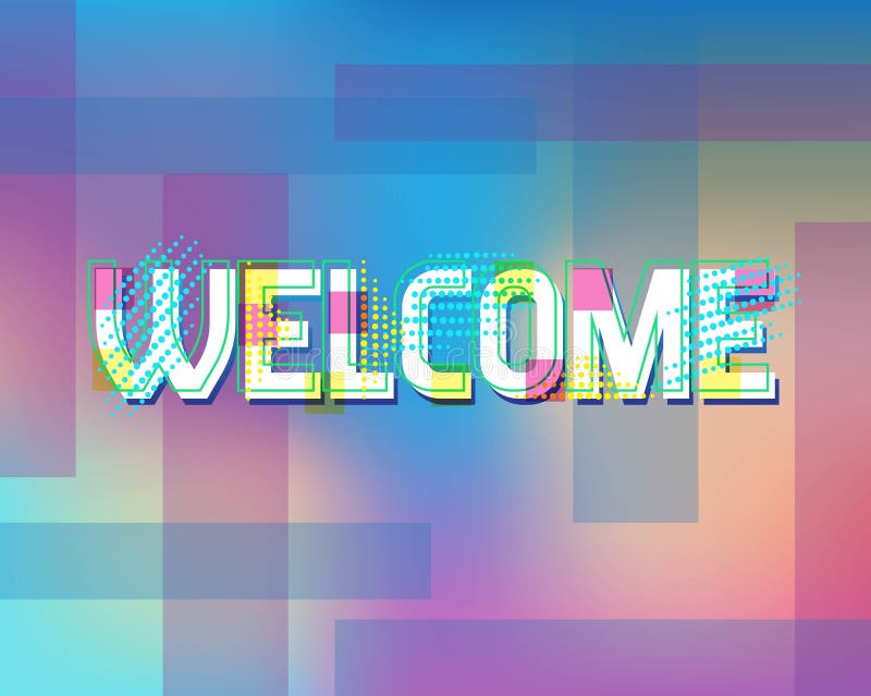 Welcome Banner Halftone Background Design Stock Vector - Illustration ...