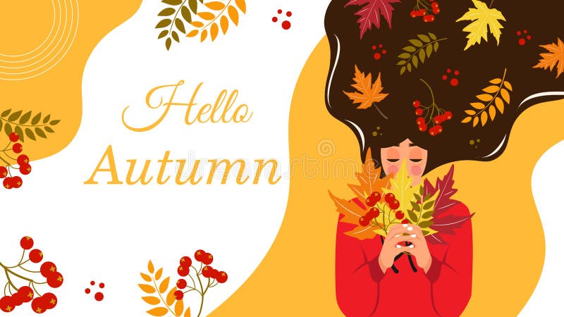 Welcome Banner Hello Autumn 2 Stock Vector - Illustration of face ...