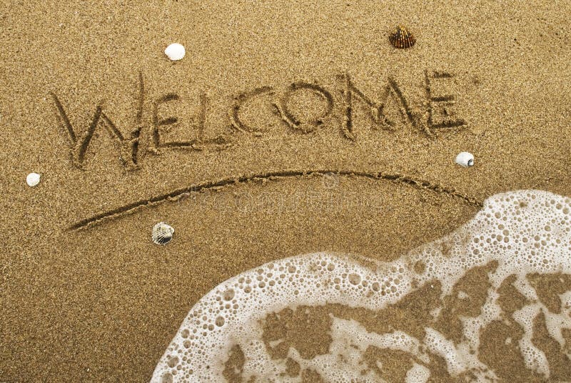 Welcome beach stock image. Image of vacations, shells - 5786015