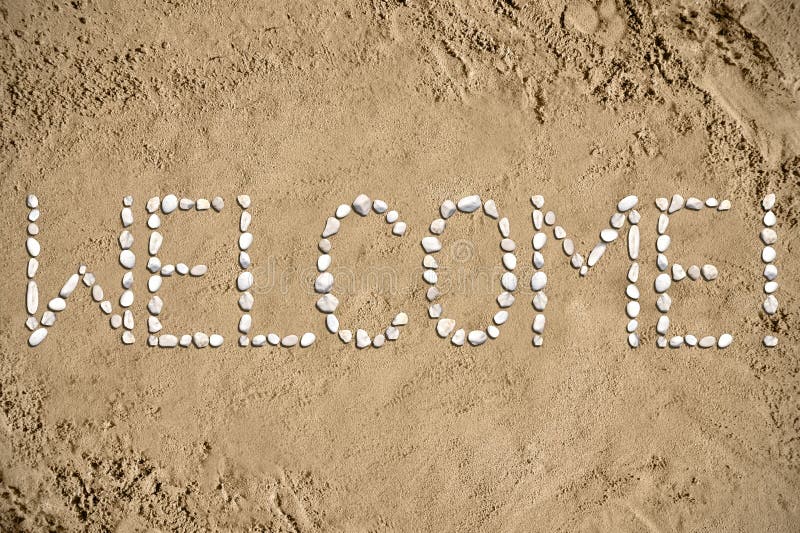 Welcome - Beach, Sand, Stones Stock Image - Image of stone, summer ...
