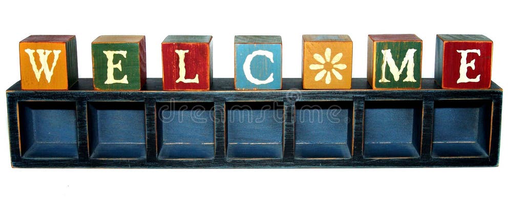 Welcome Blocks Box Top stock photo. Image of blocks, love - 1197542