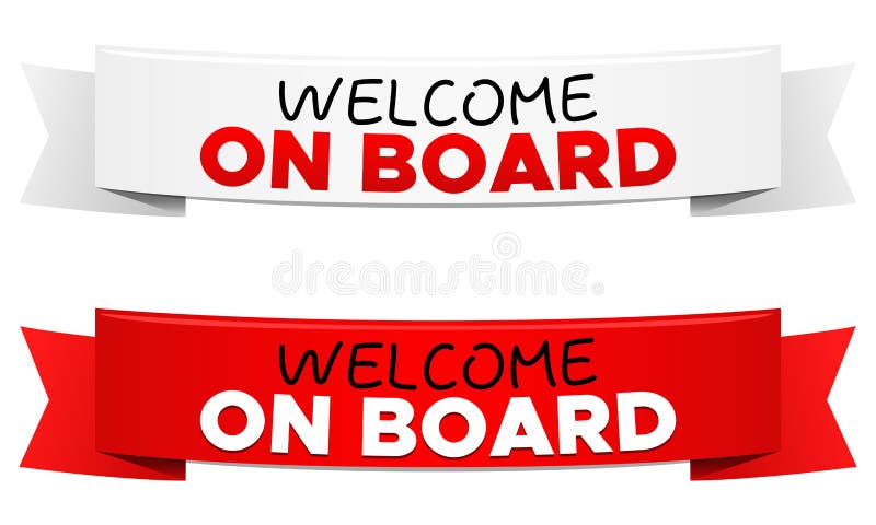 Welcome on Board Ribbon Vector Banners. Stock Vector - Illustration of ...