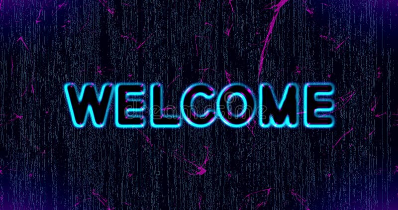 Welcome Bright Text on the Motion Background Stock Video - Video of ...